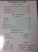Menu at Snappy's Bar & Grille, Bridgeville