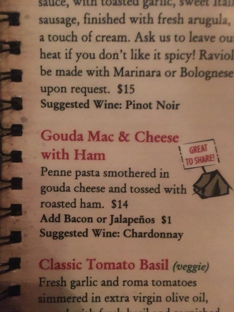 Menu at Base Camp Pizza Co. pizzeria, South Lake Tahoe