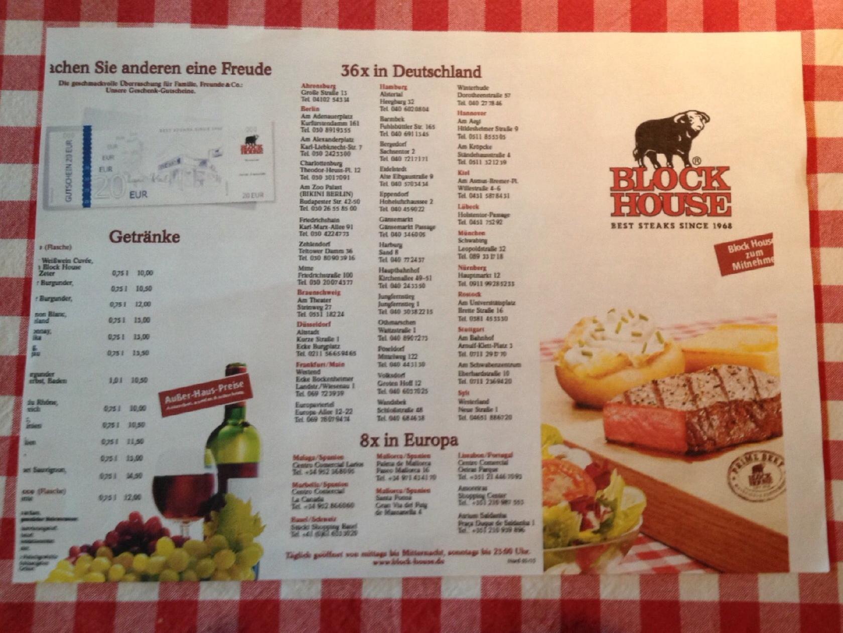 Menu em Block House BBQ, Lisboa, Av. Eng. Duarte Pacheco 1049 2044