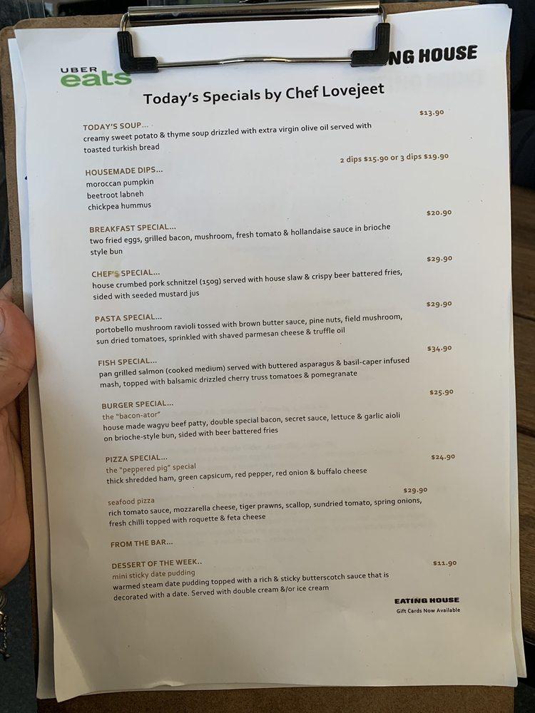 Menu at Eating House restaurant, Rowville, 17/1100 Wellington Rd