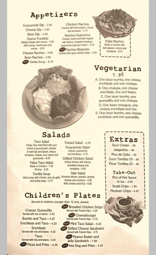 Menu at El Portal restaurant, Reynoldsburg