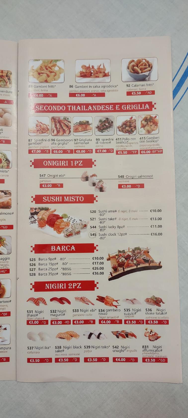 Menu au Kung Fu House restaurant, Rome, Via di Torrevecchia