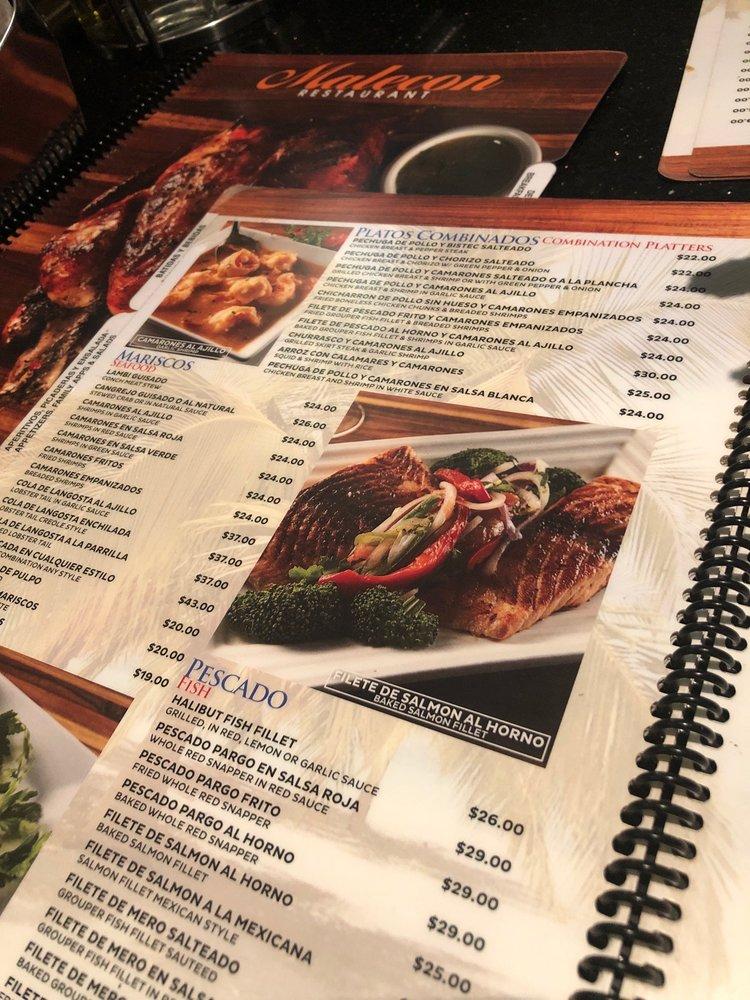 Menu at Malecon restaurant, West New York, 764 Amsterdam Ave
