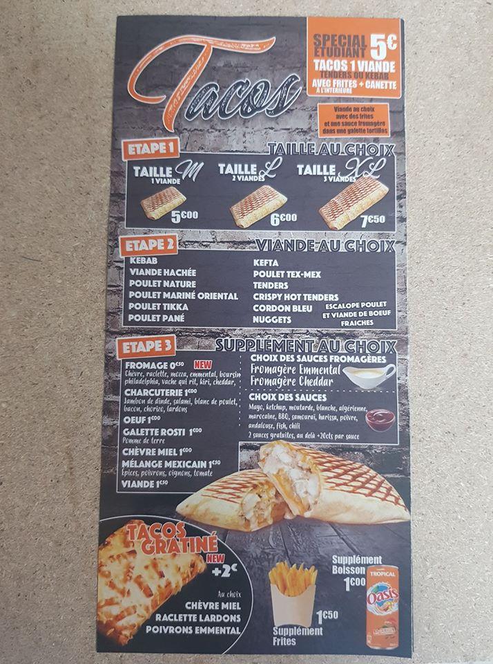 Menu at O Kebab restaurant, Grasse, 39 avenue Sidi Brahim