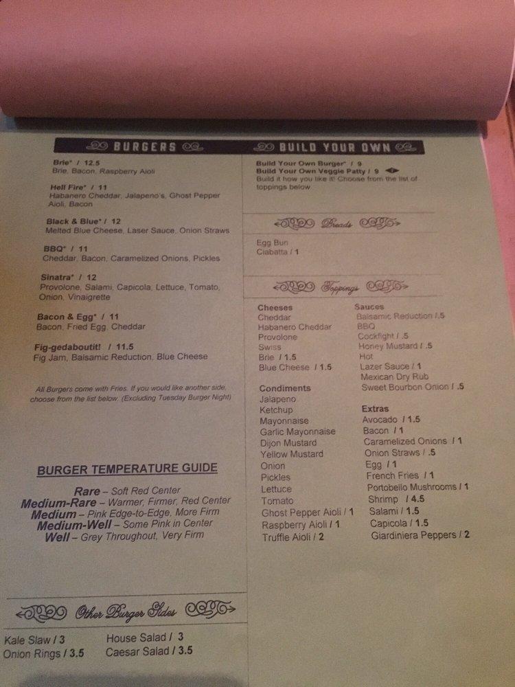 Menu at The Merchant Tavern restaurant, Akron