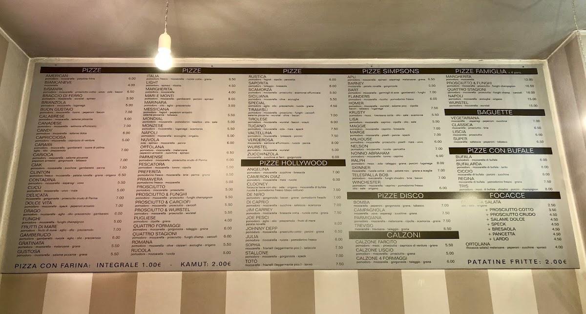 Menu at Ciak Pizza pizzeria, Meda