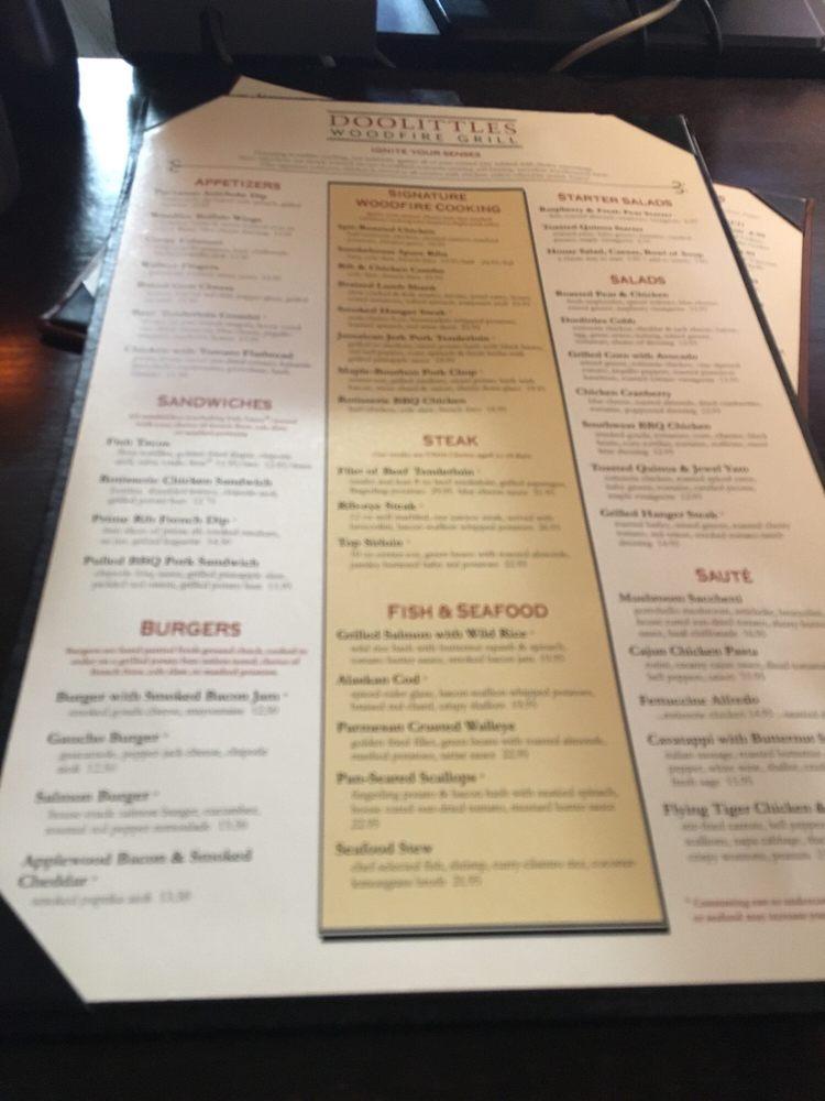 Menu at Doolittles Woodfire Grill pub & bar, Golden Valley, 550 ...