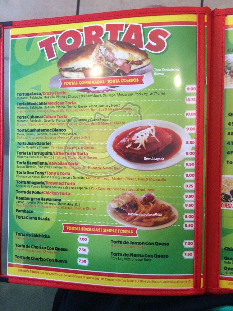 Menu at La Tortuga Loca restaurant, Wenatchee