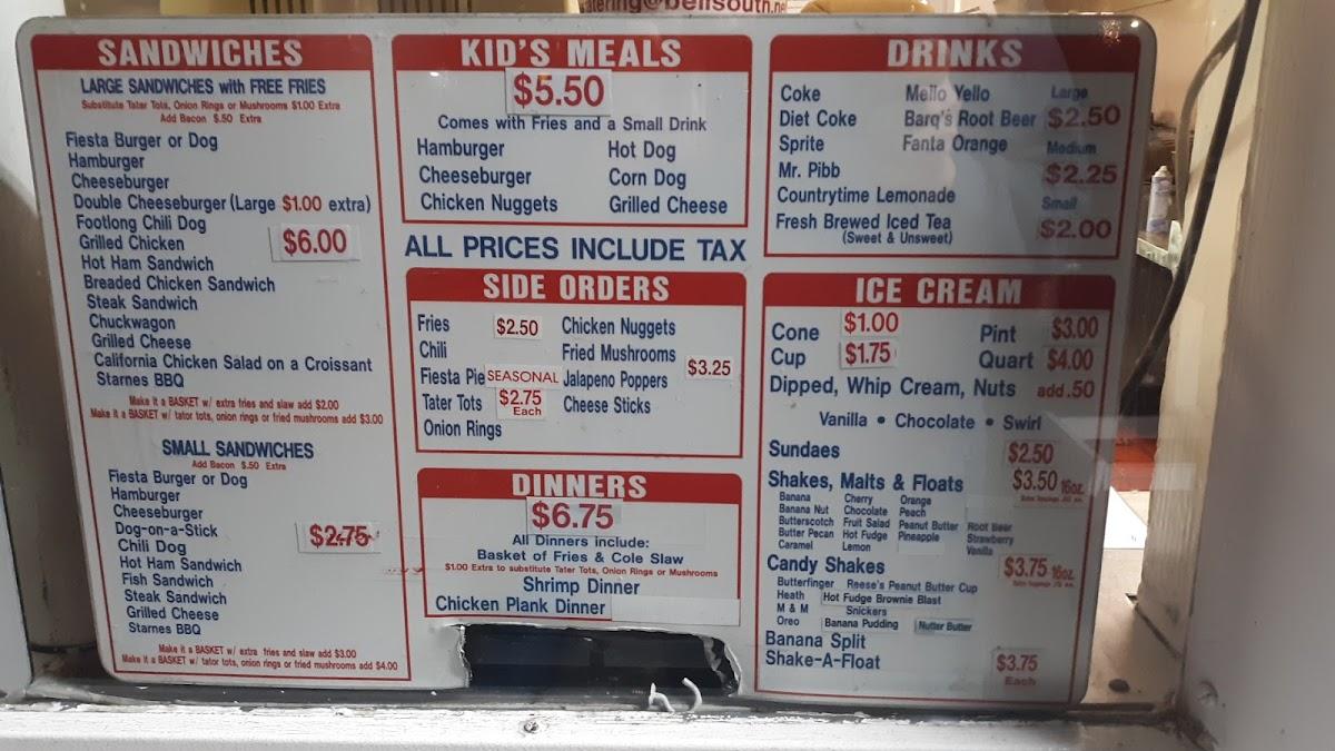 Menu at Bob's Drive-In Restaurant, Paducah