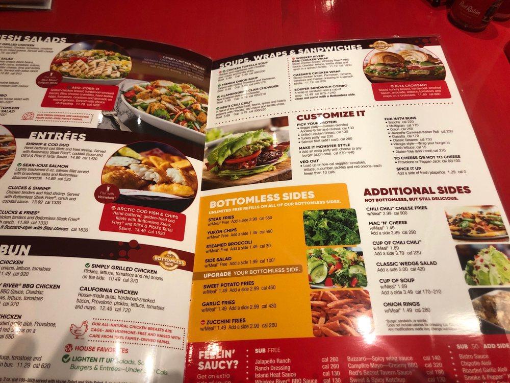 Menu at Red Robin Gourmet Burgers and Brews restaurant, Fairview Park