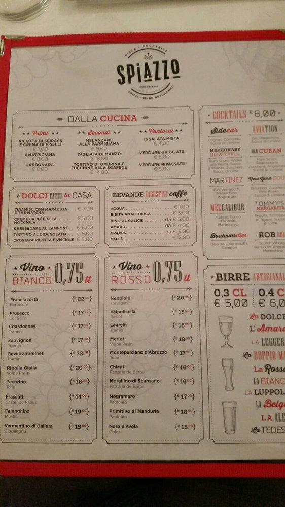 Menu da Spiazzo - Pizzeria - Roma, Roma