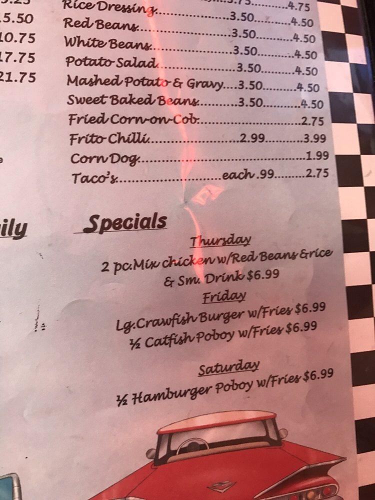 Menu at Duffy's Diner restaurant, New Iberia
