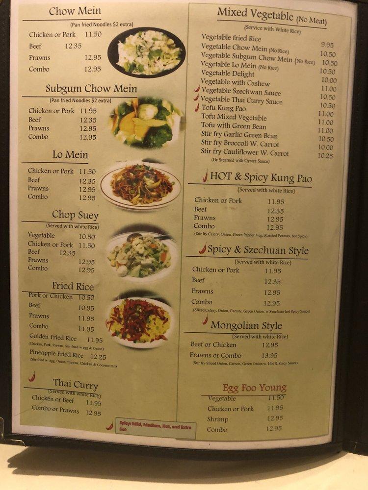 Menu at Kowloon Inn restaurant, Ferndale
