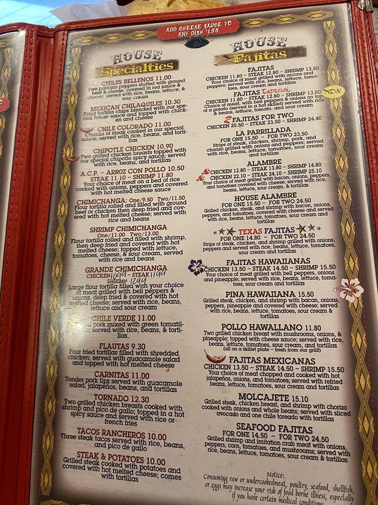 Menu at Reyes Mexican Grill and Bar, Laurel