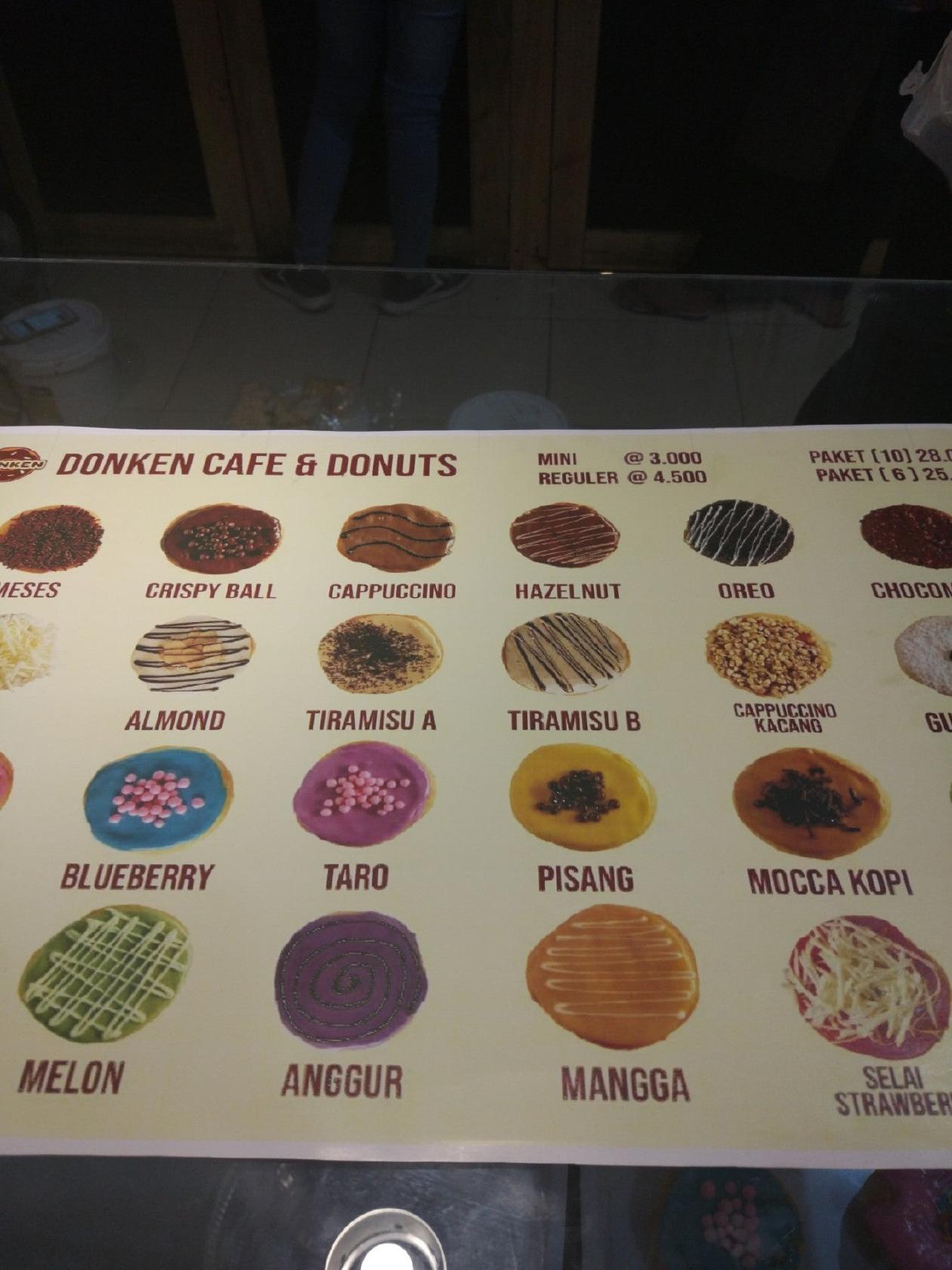 Menu at Donken Cafe and Donuts, Blitar