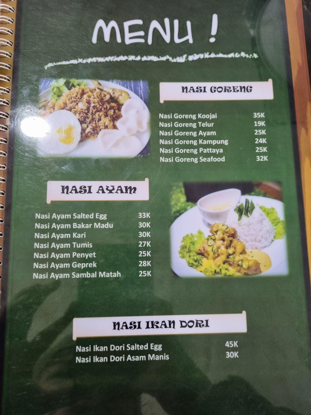 Menu at Koojai Cafe & Resto, Pekanbaru