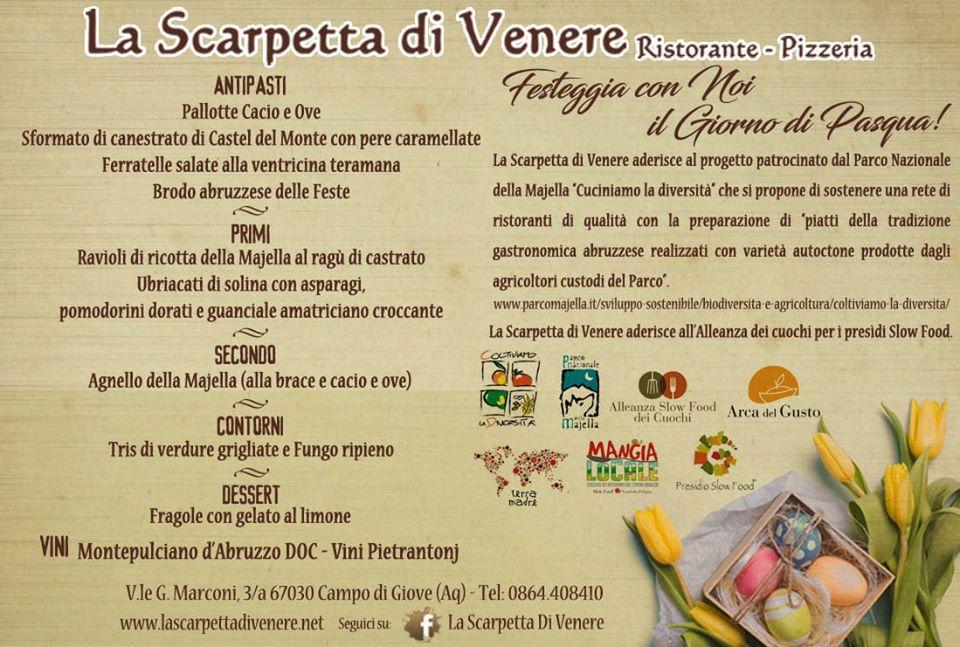 Menu da La Scarpetta Di Venere ristorante, Campo di Giove