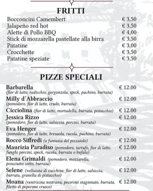 Menu da Osteria La Frasca ristorante, Scerni