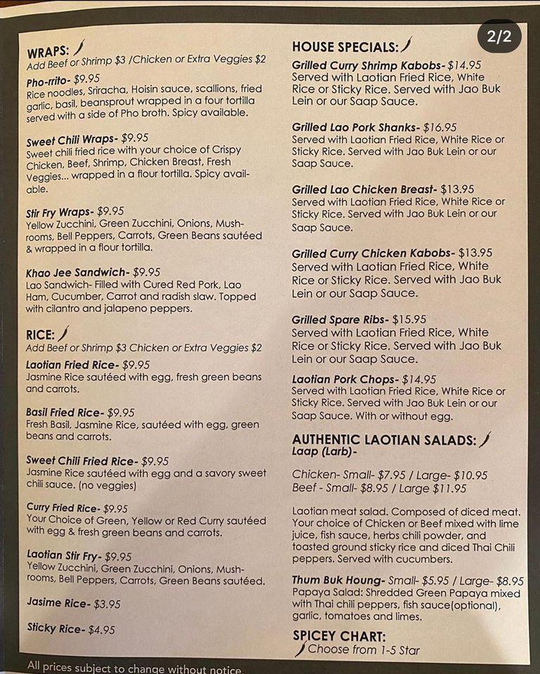 Menu at Karma Asian Fusion Cuisine restaurant, Utica