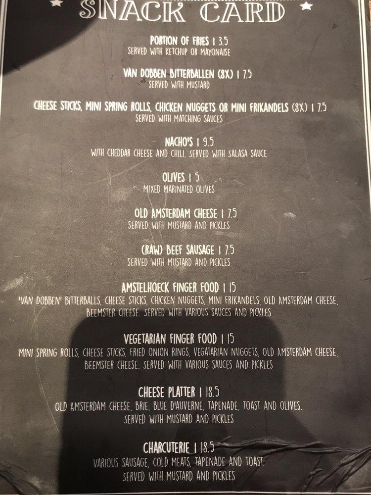 Menu at Amstel Hoeck, Amsterdam, Amstel 1