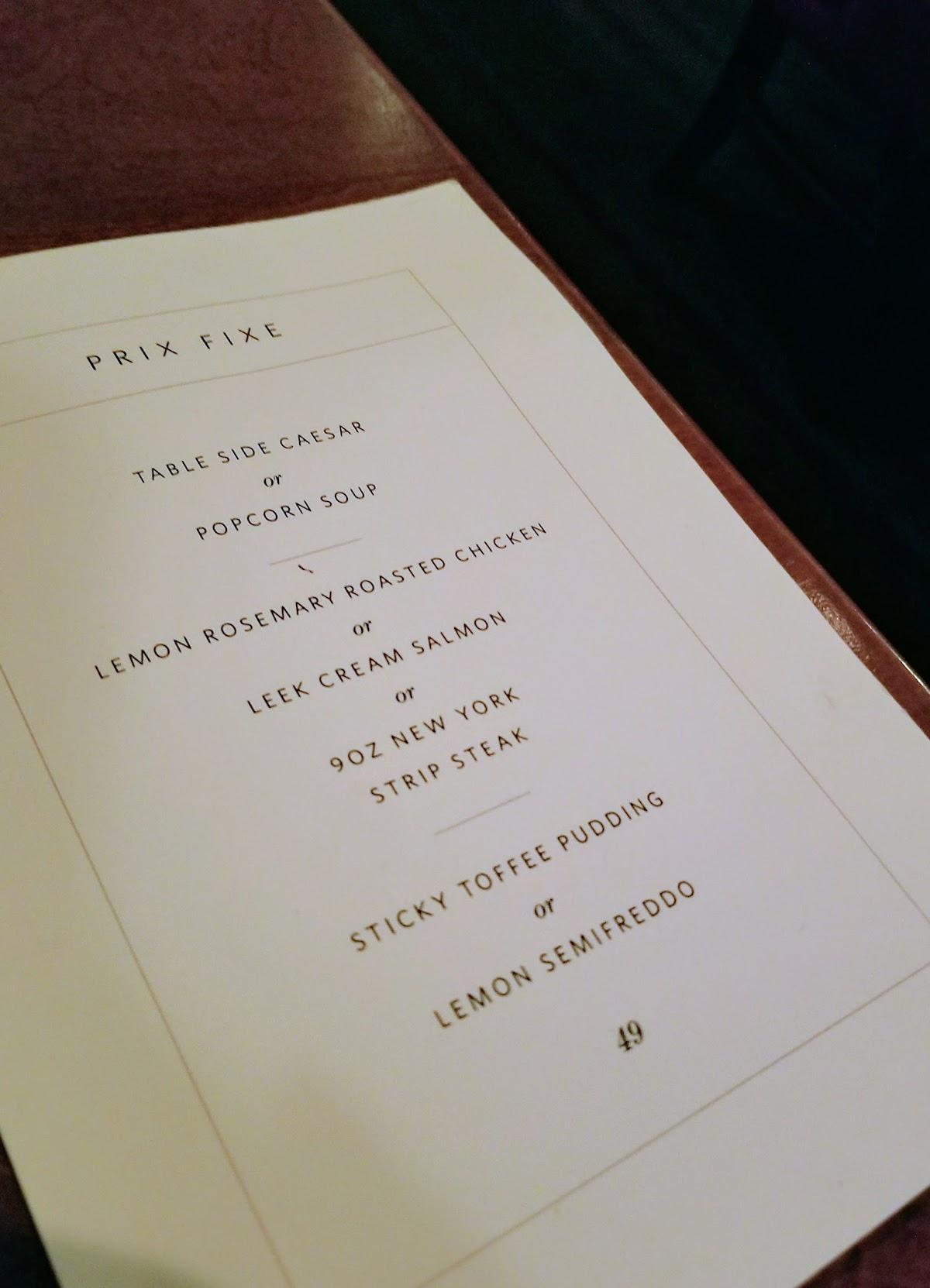 Menu at Carver's Steakhouse - Sheraton Cavalier, Calgary, 32 Ave NE