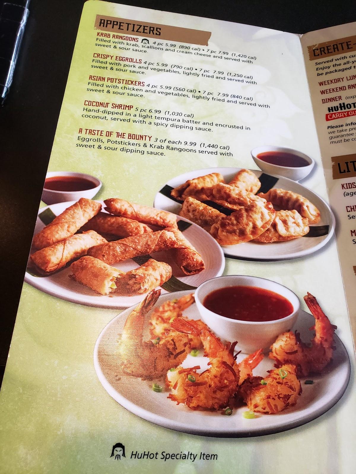 Menu at HuHot Mongolian Grill restaurant, Green Bay