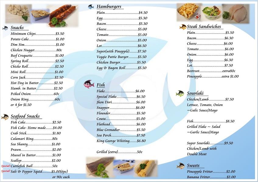 Menu at Strathmore Fish Supply fast food, Strathmore