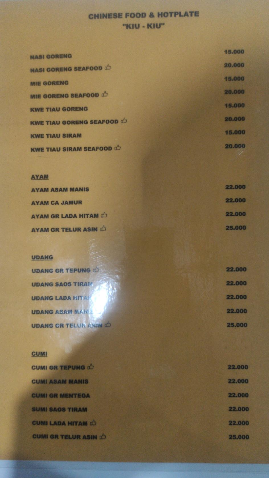 Menu at Laris Chinese Food restaurant, Sendangadi