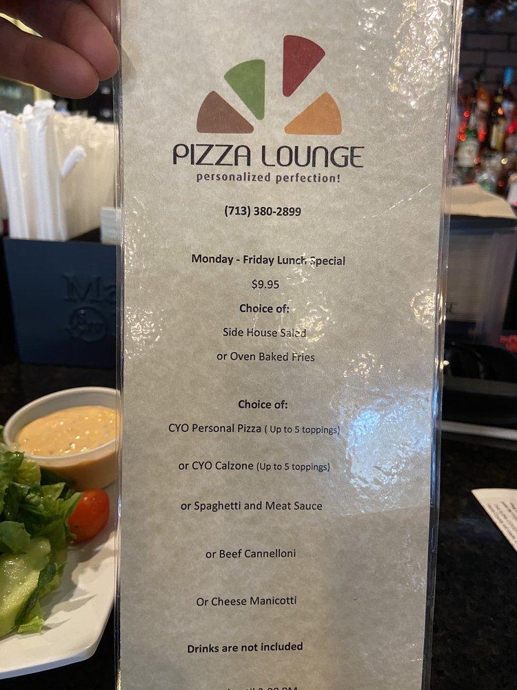 Menu at Pizza Lounge pizzeria, Pasadena