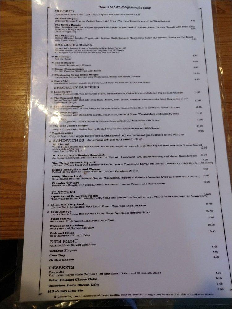 Menu at 108 Ale House pub & bar, Rincon