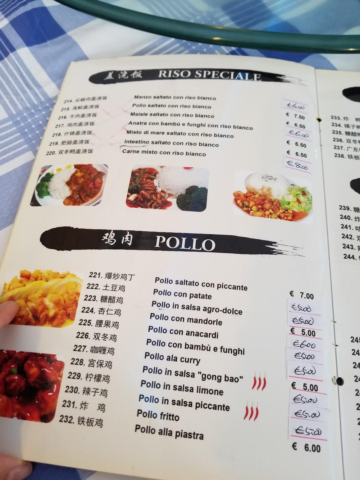 Menu at Ristorante Anan, Milan