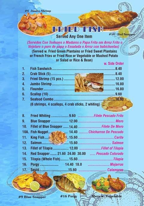 Menu at Seaflower Fish Market restaurant, New York City