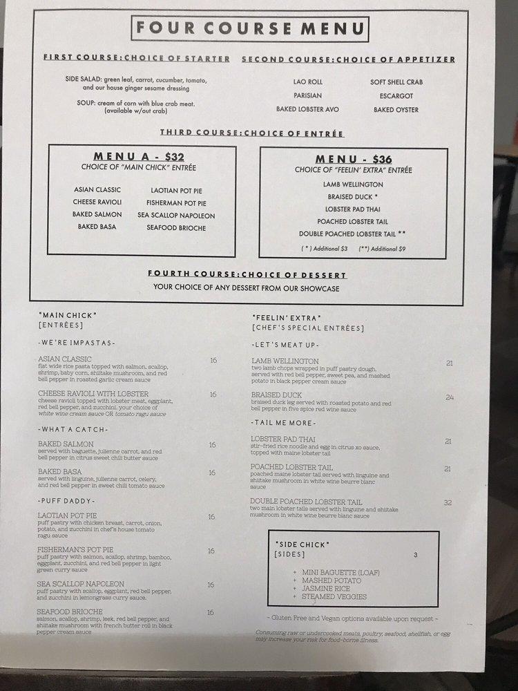 Menu at Tiny Pyramid cafe, Honolulu