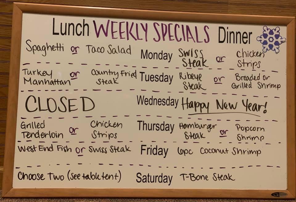 Menu at West End Restaurant, Decatur