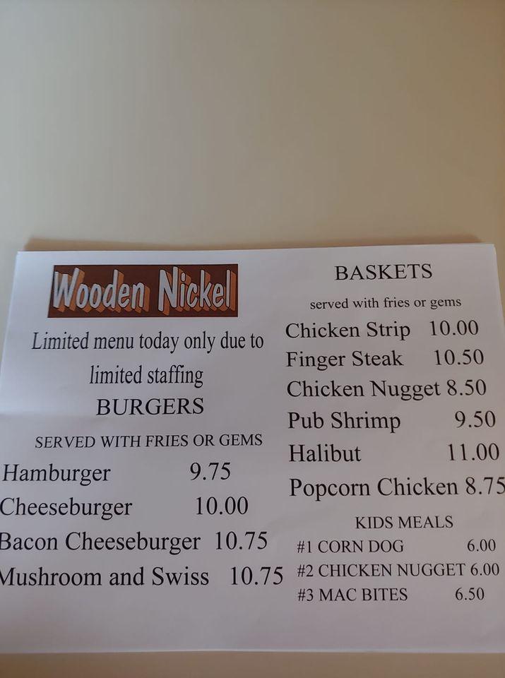 Menu at Wooden Nickel pub & bar, Circle