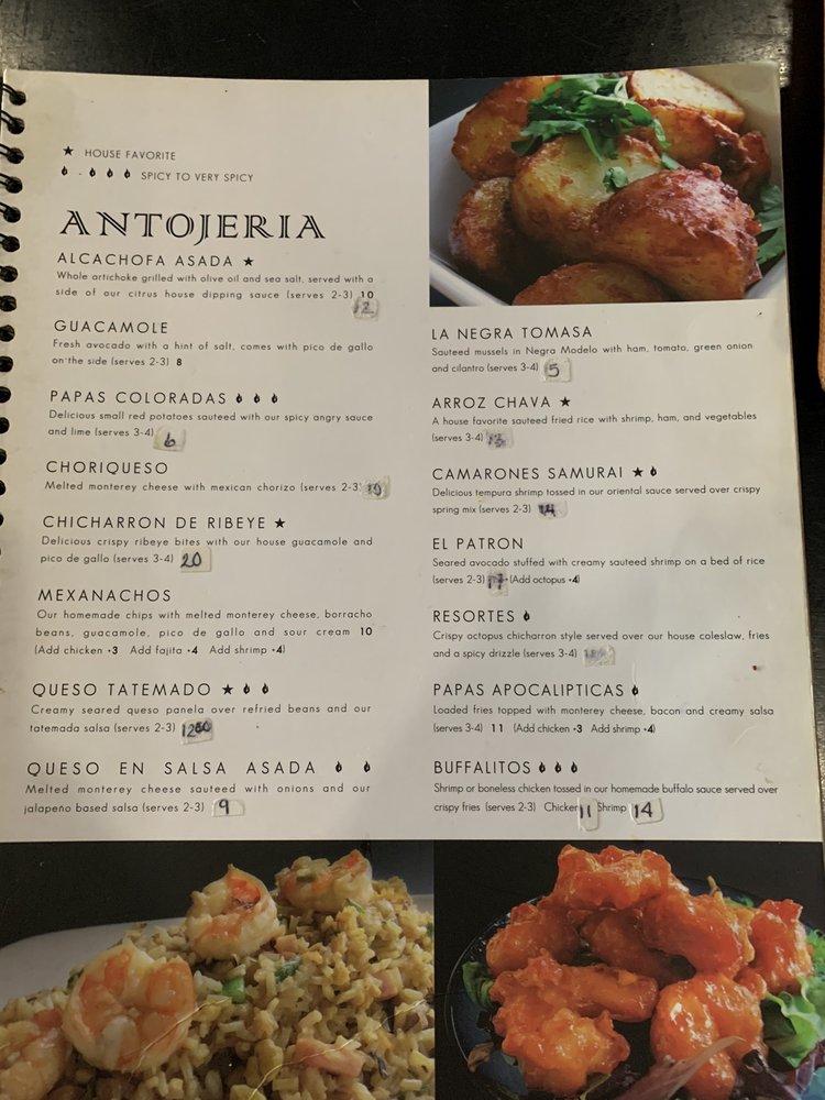 Menu at La Mariscana -Botanero & Drinks- restaurant, Laredo