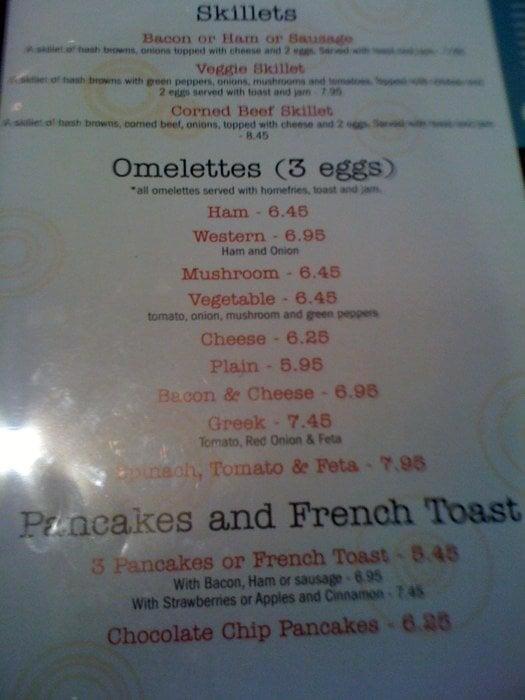 Menu at Johnny's restaurant, London