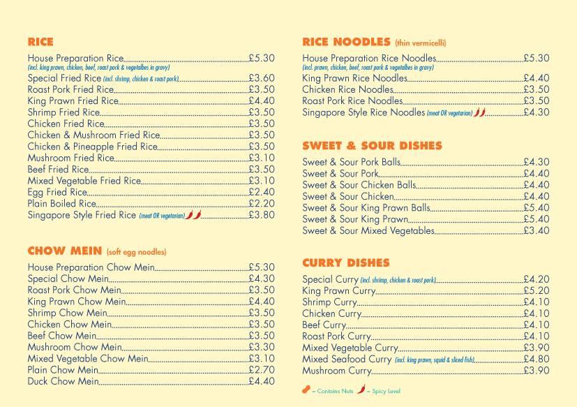 Menu at Surbiton Chinese Takeaway fast food, Surbiton