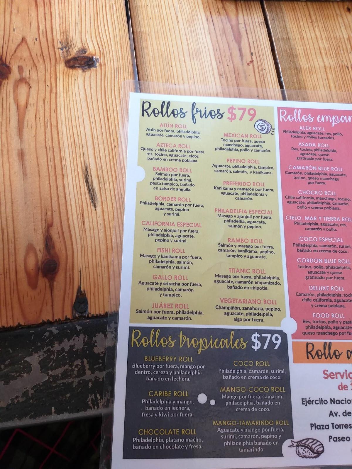 Menu at Sushigada restaurant, Ciudad Juarez, Av. Paseo Triunfo de la ...