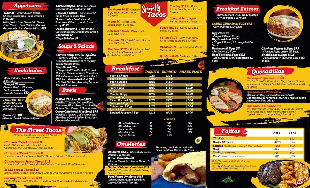 Menu at Taco St. restaurant, Ingleside