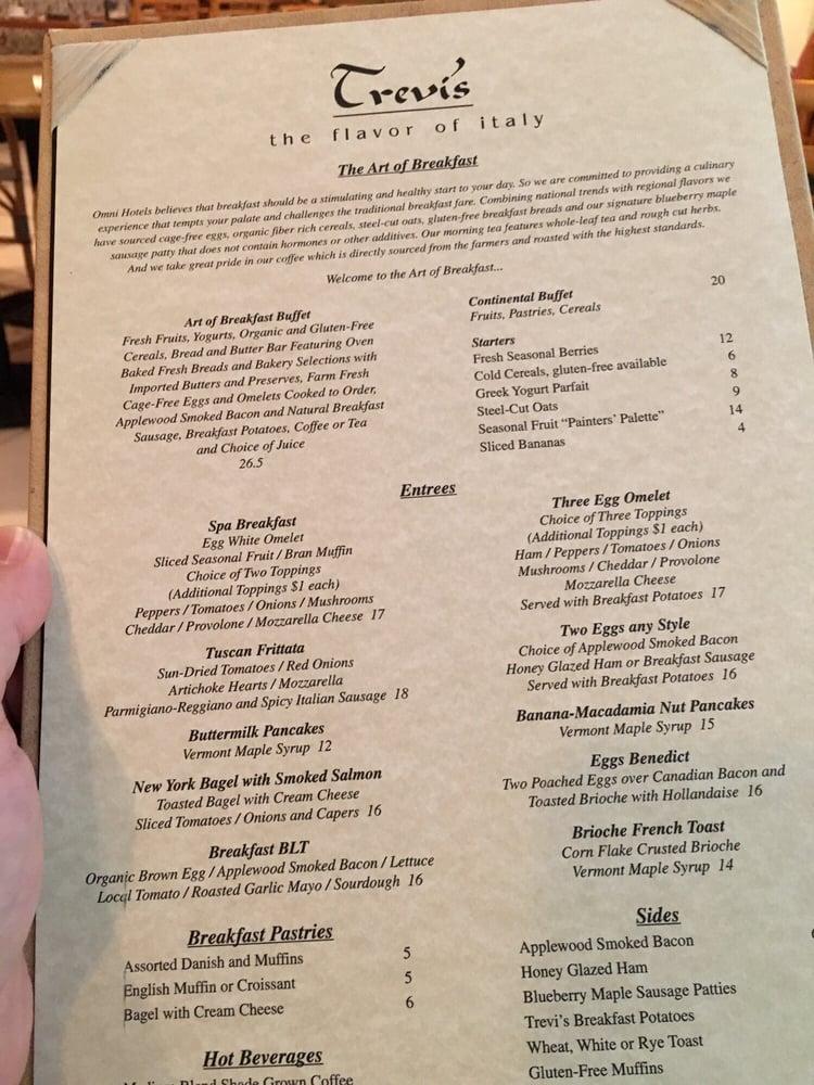 Menu at Trevi's Restaurant, Four Corners, Masters Blvd