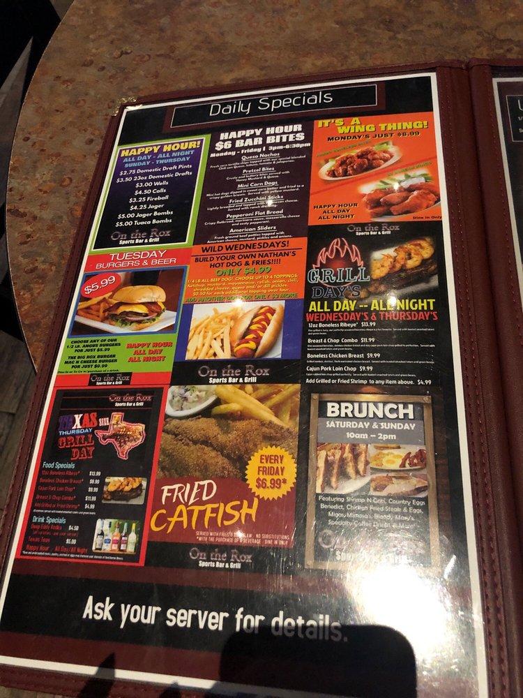 Menu at On the Rox pub & bar, Houston, Jones Rd Suite 300