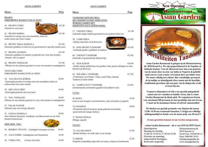 Menu at Asia Inn, Leuven