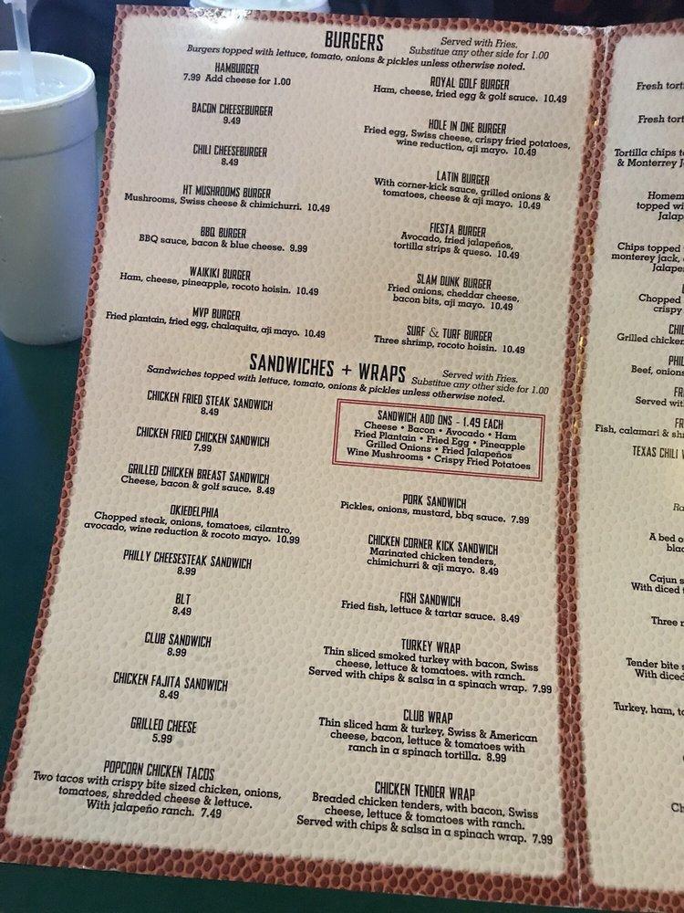 Menu at Half-Time Sports Grill pub & bar, Oklahoma City