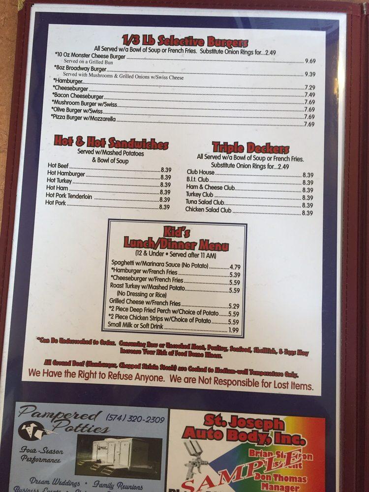 Menu at Broadway Cafe, Cassopolis