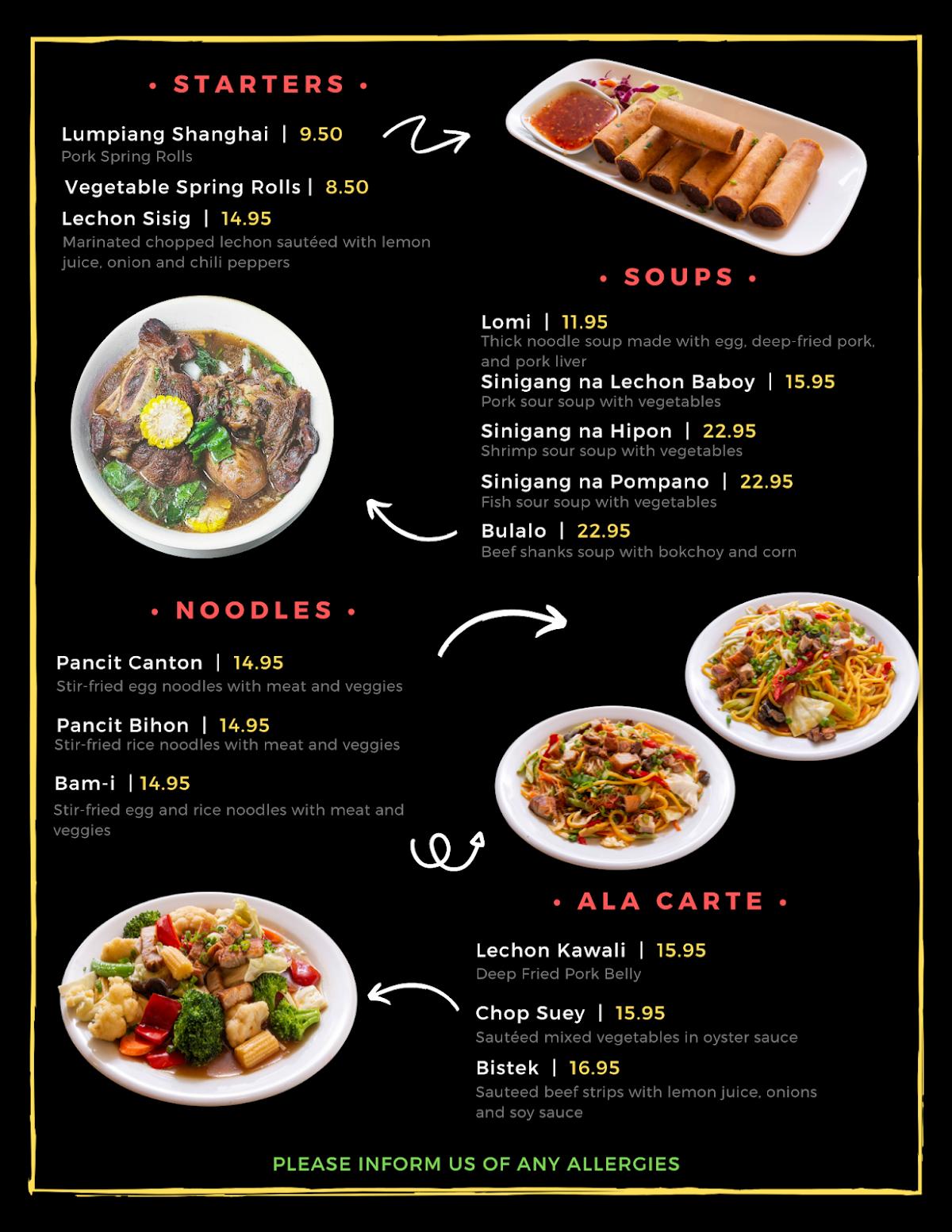 Menu at Cebuchon & BBQ, Edmonton