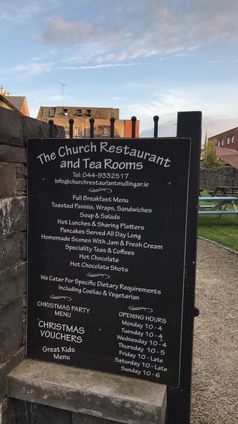 Menu at Church Restaurant Mullingar, Mullingar