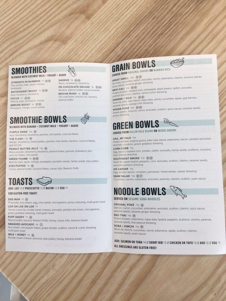 Menu at Original Grain pub & bar, Rochester