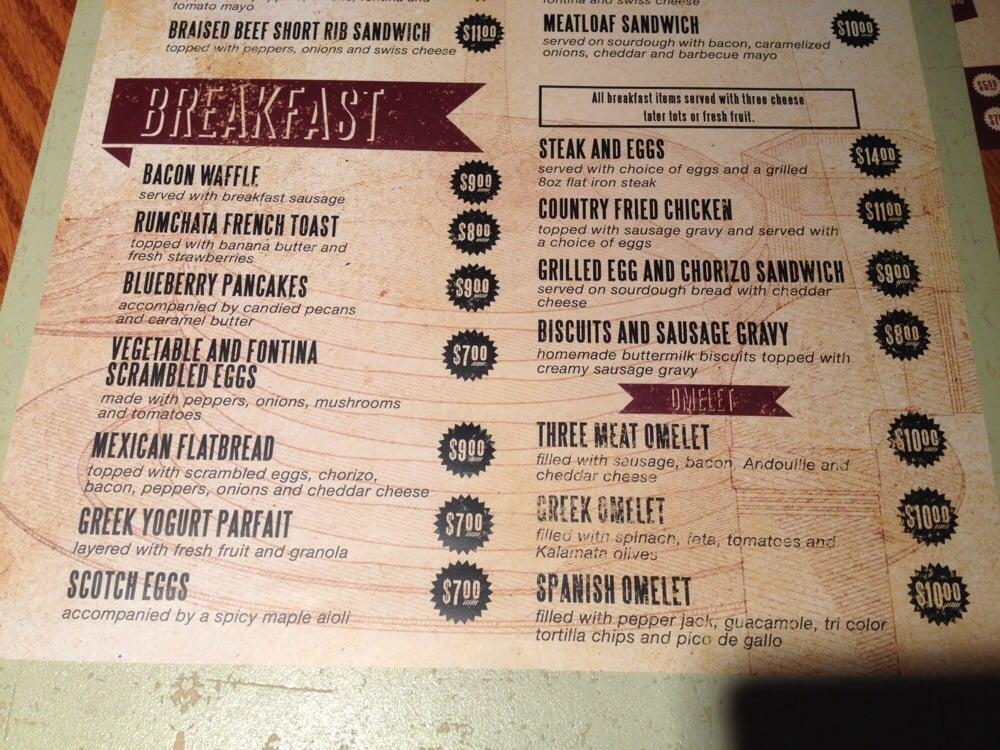 Menu at The Boiler Room pub & bar, Fargo