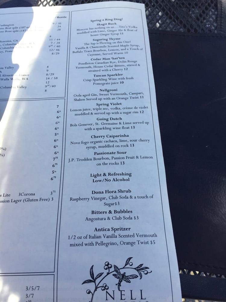 Menu at Nell Thorn pub & bar, La Conner